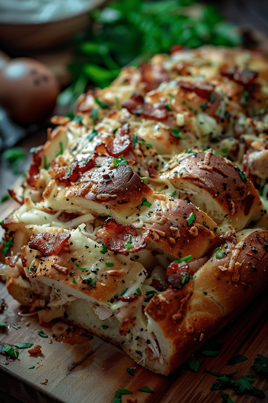 Chicken Bacon Ranch Stuffed Bread