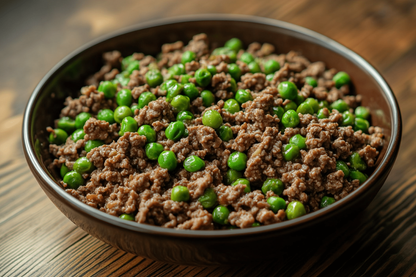 Beef and Peas for Dogs: A healthy, easy recipe your dog will love.