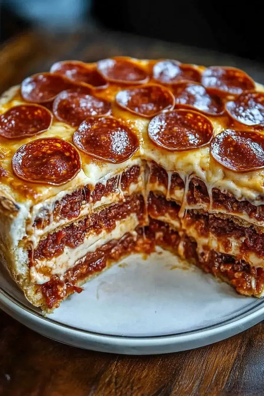Pepperoni Pizza Layer Cake Recipe – A Deliciously Cheesy Layered Twist ...