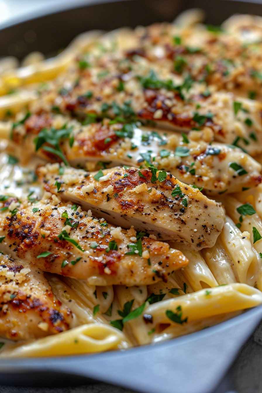 Creamy Parmesan Chicken with Penne