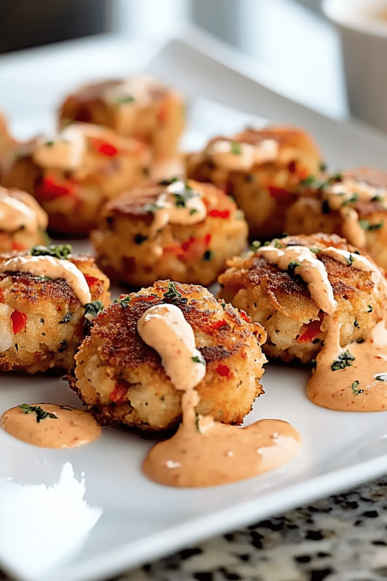 Mini Crawfish Cakes with Red Pepper Remoulade