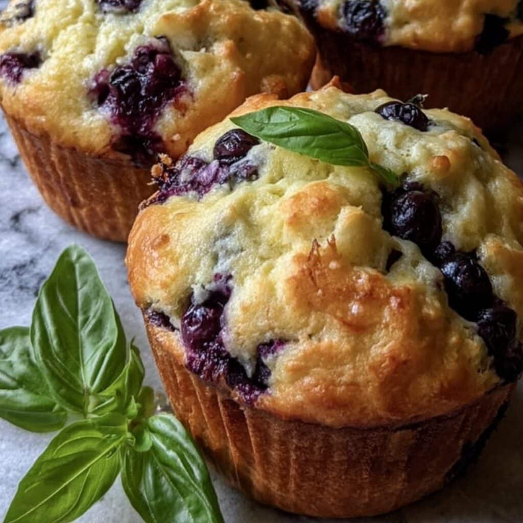 Blueberry Basil Ricotta Muffins Recipe